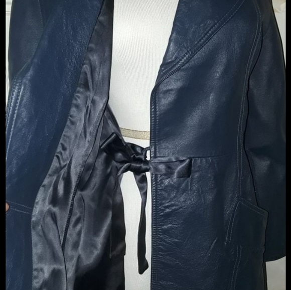 Jackets & Coats | Vintage Blue Leather Jacket | Poshmark